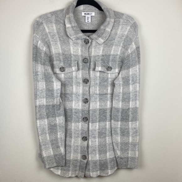 William Rast | Sweaters | Comfy Grey Flannel Button Down Sweater | Poshmark